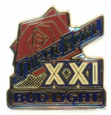 Super Bowl XXI Bud Light pin